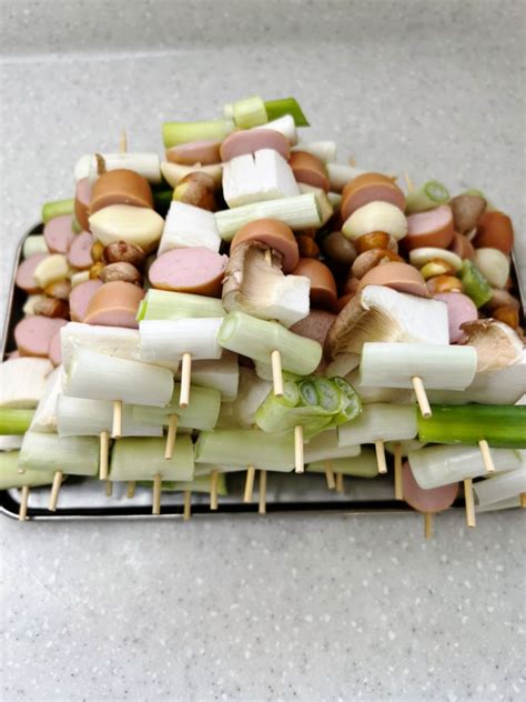 베란다 캠핑꼬치구이 만드는 법 햄 야채꼬치 맛있어요