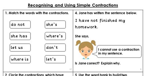 Year 2 Recognising And Using Simple Contractions Lesson Classroom Secrets Classroom Secrets