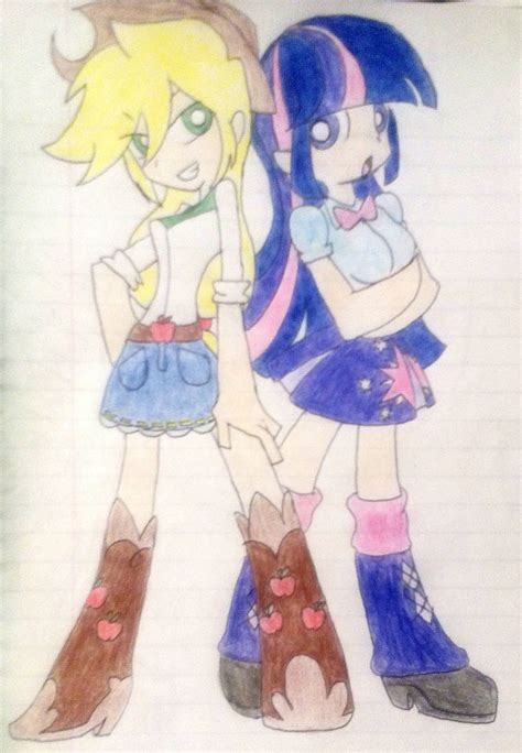 Applejack And Twilight Sparkle Psg Style By Vallurite On Deviantart