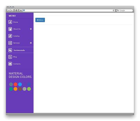 Slide Sidebar Menu Flat Color