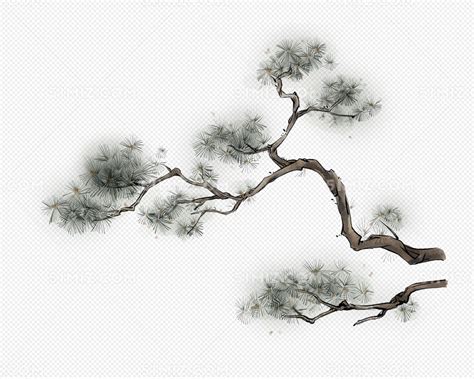 水墨松树图片素材免费下载 觅知网