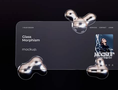 Premium Psd Glassmorphism Presentation Mockup