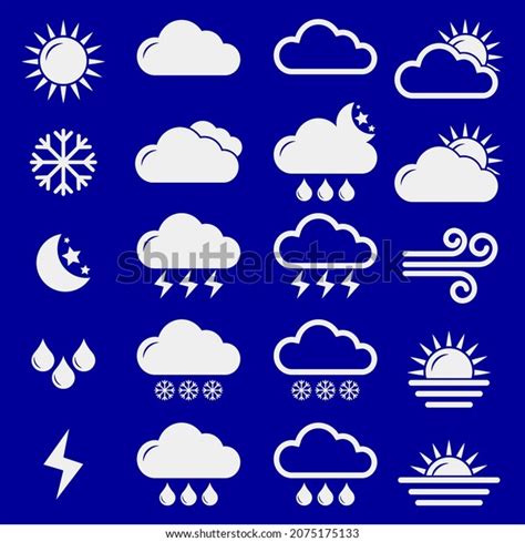 Weather Icons Print Web Mobile App Stock Vector Royalty Free