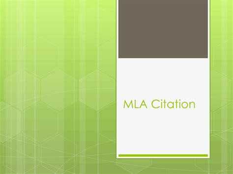 SOLUTION MLA Citation Presentation Studypool