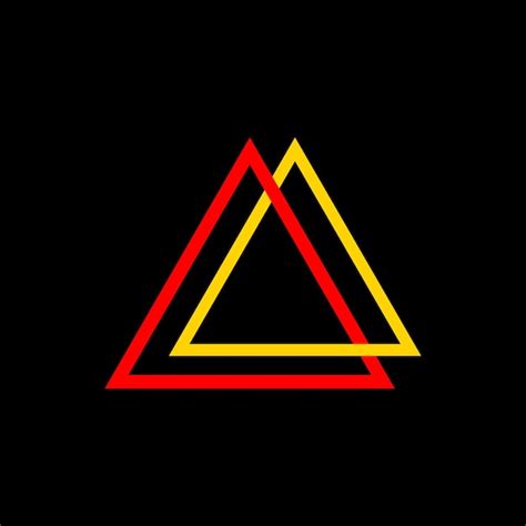 Premium Vector A Yellow Triangle With A Red Triangle On It