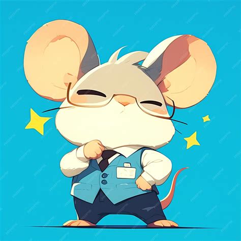 Premium Vector A Clever Mouse Accountant Cartoon Style