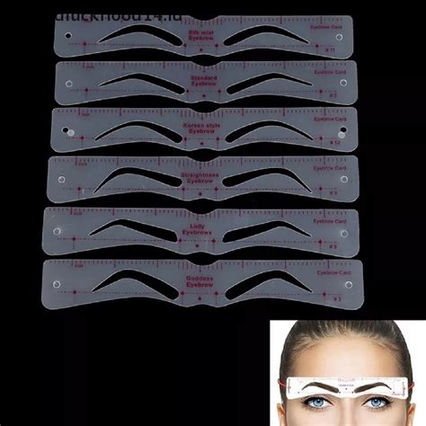 Jual Cetakan Alis 12 Bentukcetakan Alis Praktis Eyebrow Template Ruler