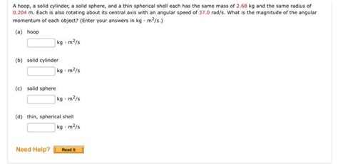 solved a hoop a solid cylinder a solid sphere and a thin