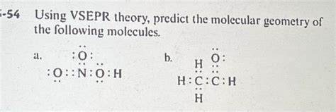 Solved 5 54 Using Vsepr Theory Predict The Molecular