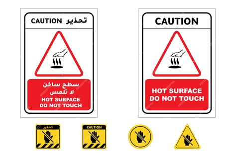 Premium Vector Hot Surface Do Not Touch Sign English And Arabic