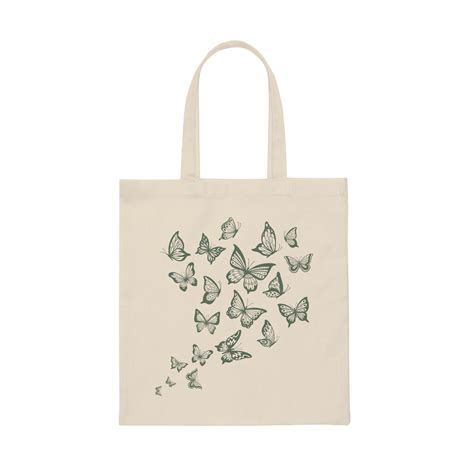Butterfly Tote Bag Canvas Tote Bag Butterfly Bag Etsy