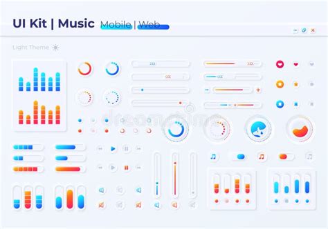 Music Settings Ui Elements Kit Stock Vector Illustration Of Loading