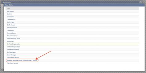 The Workflow Action Script Type Suiterep