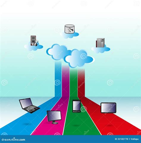 Cloud Computing Network Stock Illustration Illustration Of Group 32182778