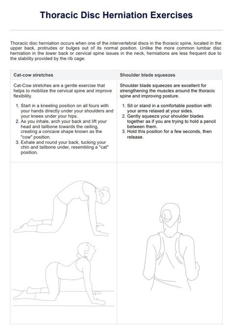Thoracic Disc Herniation Exercises Handout And Example Free Pdf Download