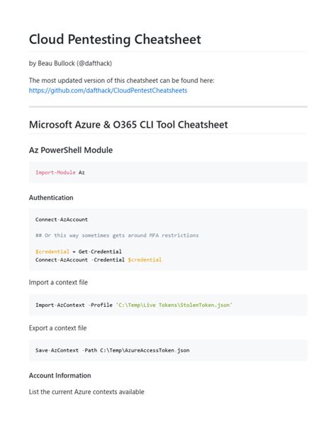 Cloud Pentesting Cheatsheet Pdf I Cloud Amazon Web Services