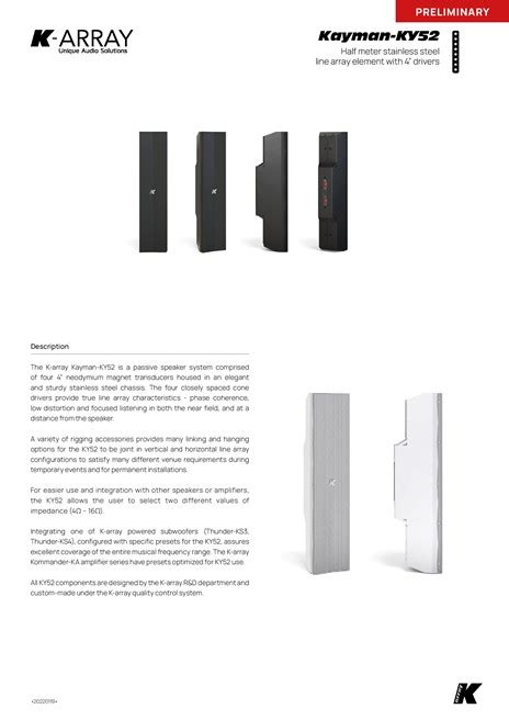 Kayman Ky52 Shows And Events Audio By K Array