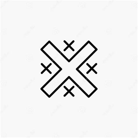 Cross X Line Icon Design Wrong Mark Vector Illustration Black Outline Vector Icons Isolated