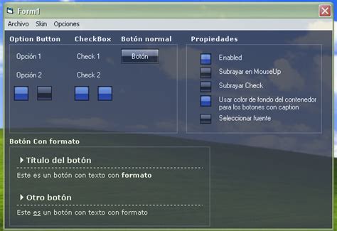 Control para skin en botones botones de opción y Checkbox