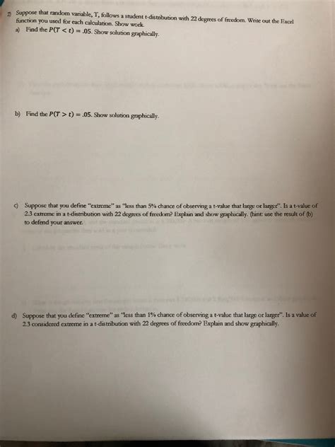 Solved G Suppose That Random Variable T Follows A Student