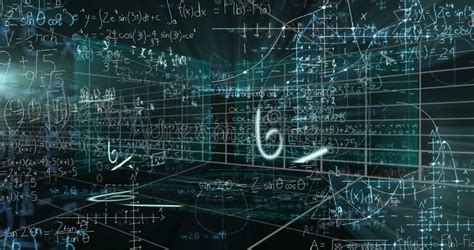 Animation Of Mathematical Equations Over Shapes Stock Footage Video Of Montage Computer