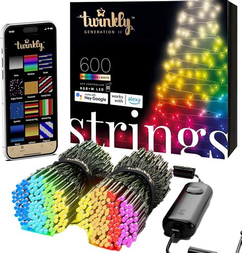 Twinkly 157 5ft Smart Led Lights 600 Rgb W Wifi And Bluetooth Sync With Music Indoor Outdoor
