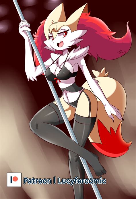 Rule 34 1girls Anthro Bra Braixen Bray Lucyfercomic Female Garter Belt Garter Straps