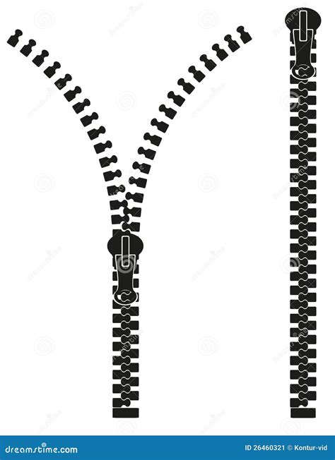 Zipper Silhouette Vector Illustration Stock Vector Illustration Of