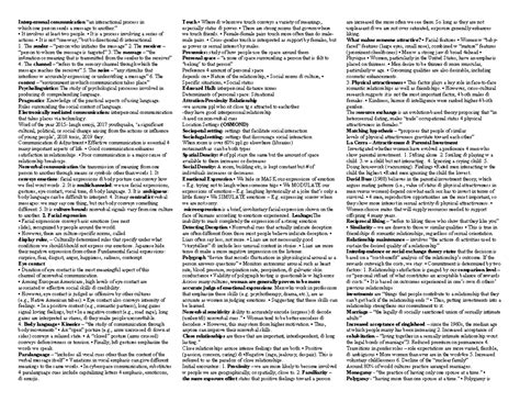 Psych 2035 Cheat Sheet Midterm 2 Interpersonal Communication An Interactional Process In