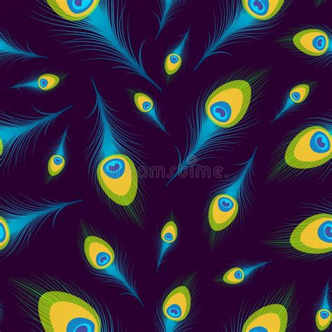 Vector Seamless Background With Peacock Feathers Stock Vector Illustration Of Details Object