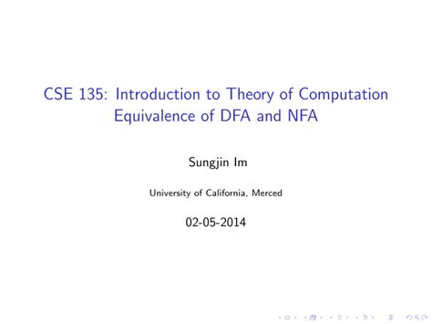 Equivalence Of Dfa And Nfa