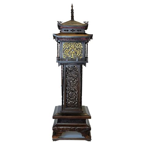 Chinese Mahogany Dragon 1920s Hand Carved Wood Floor Standing Lamp Part