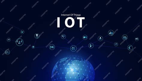 Premium Vector Abstract Iot Internet Of Things Blue Background Image
