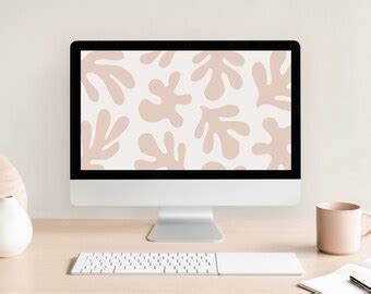 Neutral Desktop Wallpaper Abstract Minimalist Boho Aesthetic Laptop
