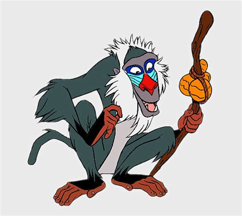 Rafiki Lion King Character Cartoon Baboon Magical Staff Playful