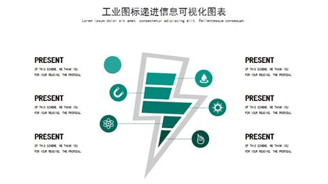 Industrial Icon Cycle Progressive Information Visualization Ppt Chart