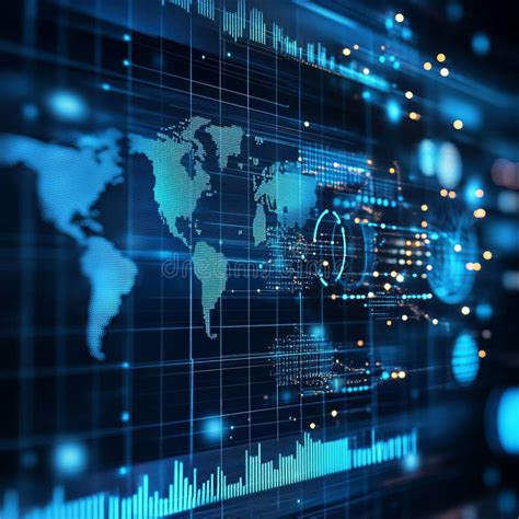 Global Digital Data Network Visualizing Technology S Reach Across The World Stock Illustration