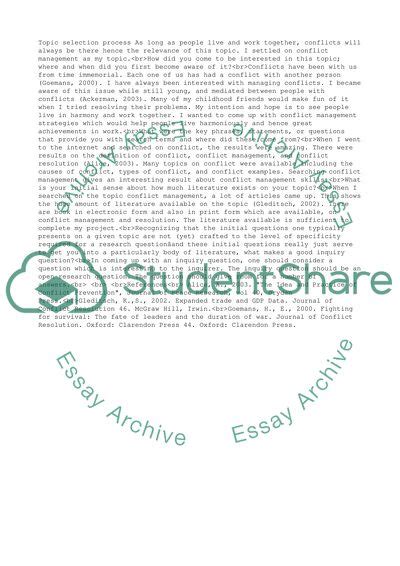 Topic Selection Process Essay Example Topics And Well Written Essays 250 Words