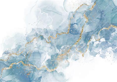 골드 반짝이와 우아한 손으로 그린 알코올 잉크 배경 무료 벡터