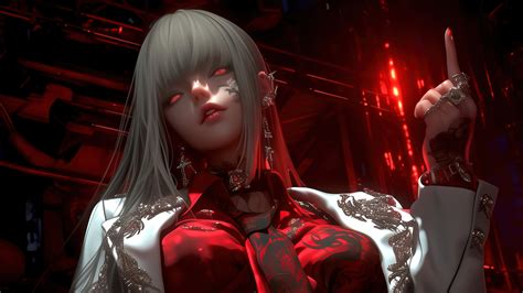 185a Anime Girl Tattoo Red Eyes 4k Wallpaper Pc Desktop