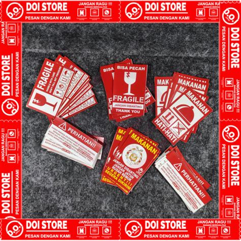 Jual Sticker Stiker Fragile Jangan Dibanting Label Makanan 5cm X 8cm Ub2 Kota Medan