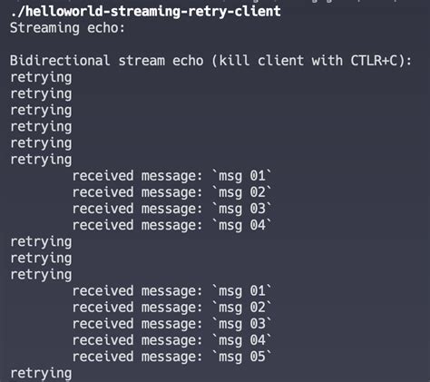 GRPC Sample Clients Should Automatically Re Connect And Re Subscribe If Connection Is Dropped