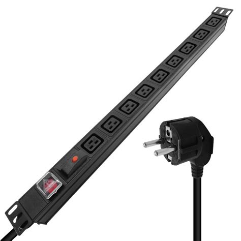 ☀pdu Power Distribution 9 Unit Strip Network Cabinet Rack Electric Plug Socket Outlet Overload D