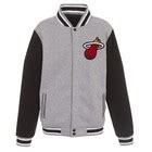 Nba Miami Heat Reversible Full Snap Fleece Jacket Jh Design Embroidered