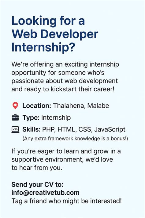 Web Developer Internship At Creative Tub Thalahena Malabe Sri Lanka Itprolk