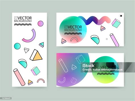 기하학적 유행 일러스트 배경 현수막 홀로그램 유행 기하학적 스타일 플랫 및 3d 디자인 요소 레트로 아트 포스터 전단지 배너 커버에 대 한 0명에 대한 스톡 벡터 아트 및