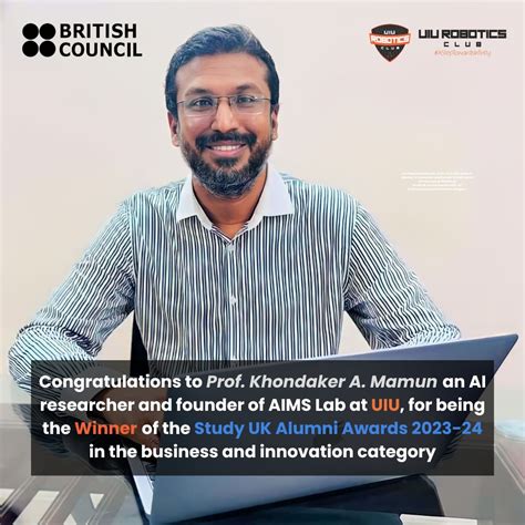 uiu robotics on linkedin congratulations dr khondaker abdullah al