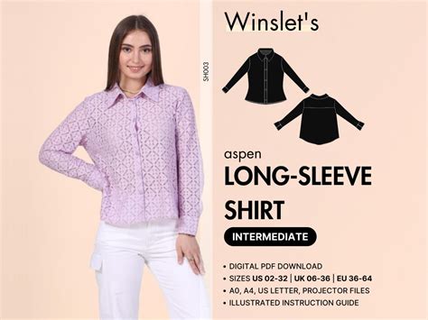 Button Down Shirt Pattern Shirt Pattern Shirt Sewing Pattern For