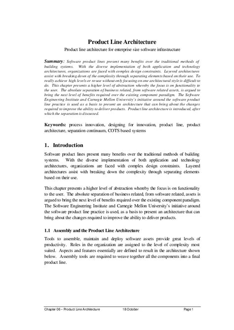 pdf product line architecture product line architecture for