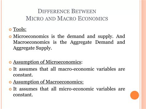 Difference Between Macro And Micro Economics PPTX